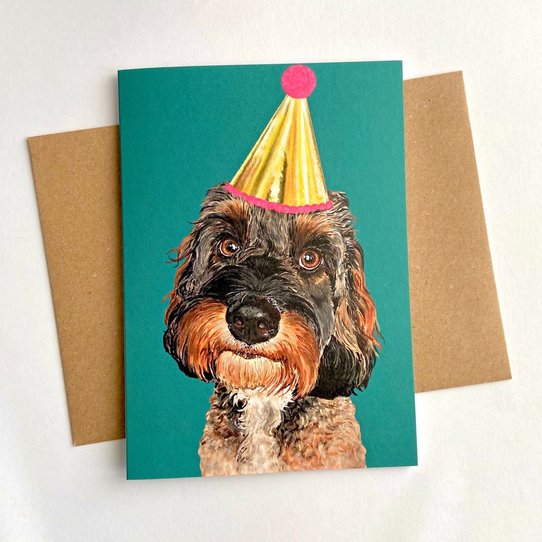 Sable/phantom Cockapoo Party Blank Greetings Card - Etsy