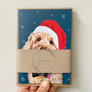 Red/golden Cockapoo Christmas Card - Etsy