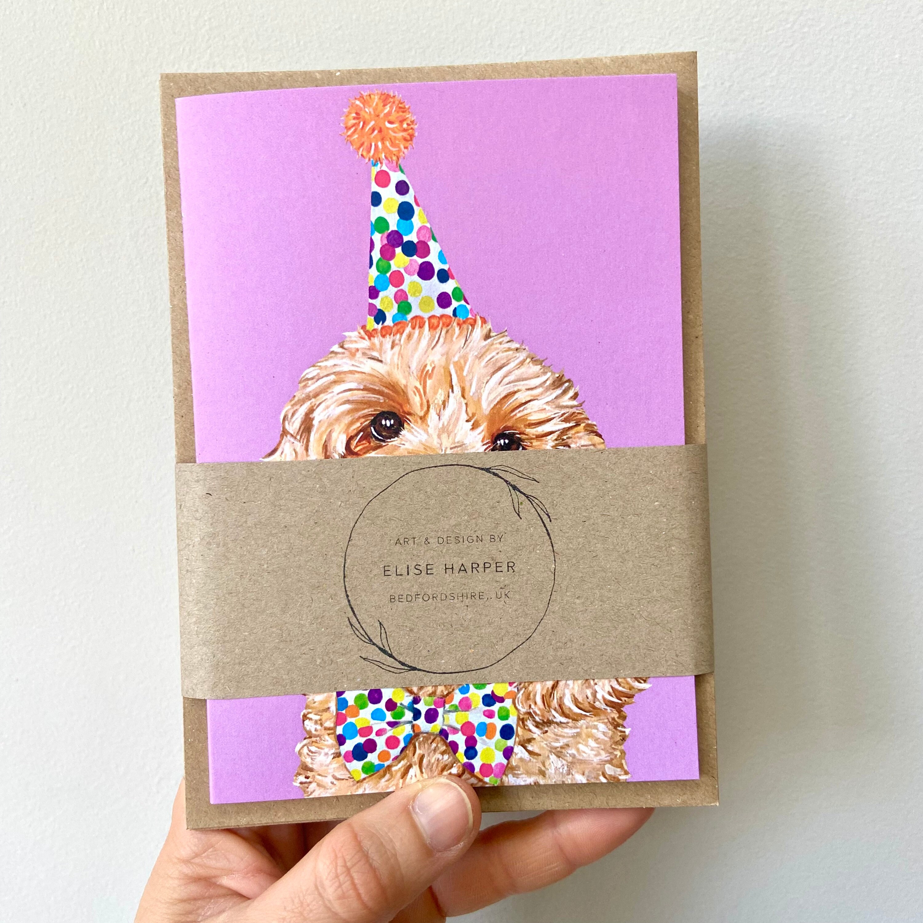 Red/golden Cockapoo Party Blank Greetings Card - Etsy UK