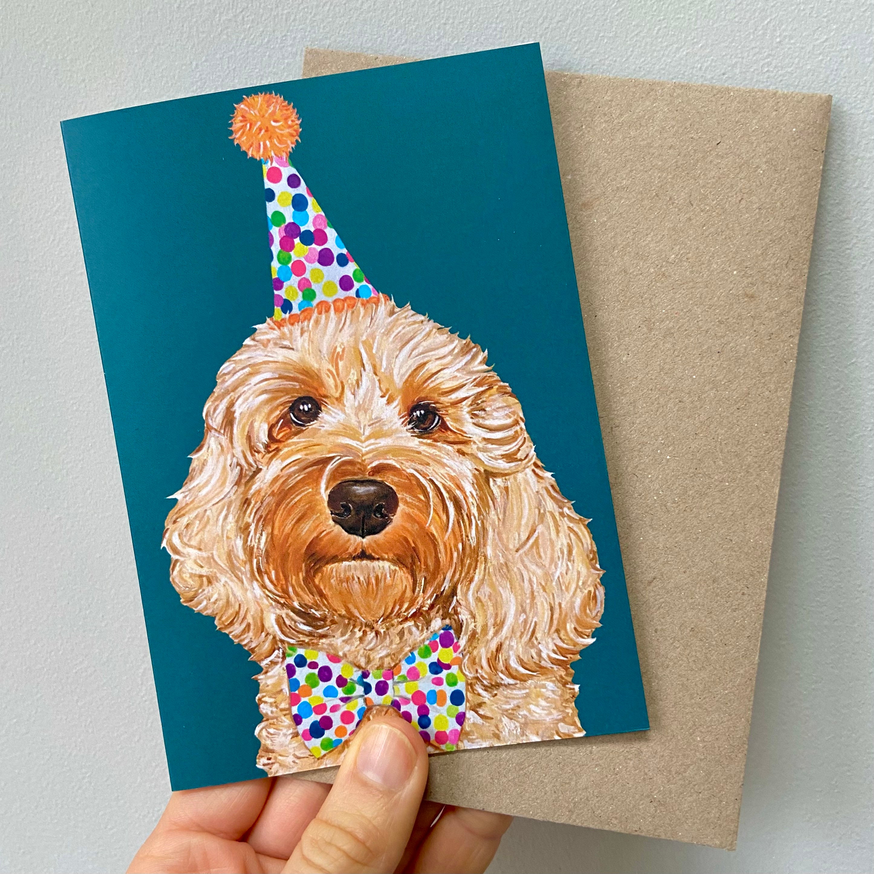 Red/Golden Cockapoo Party Blank Greetings Card - Etsy.de