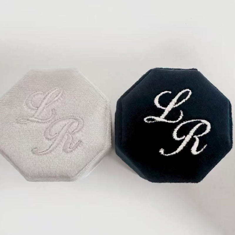 Monogram Ring Box Silver - Etsy