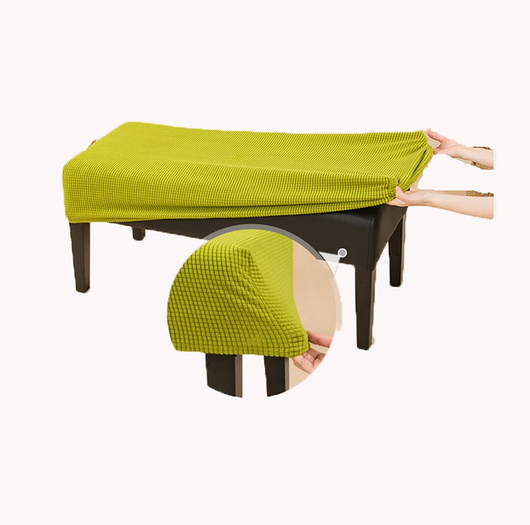 Custom Footstool Ottoman Slipcover, Bench Footrest Cover, Stretch ...