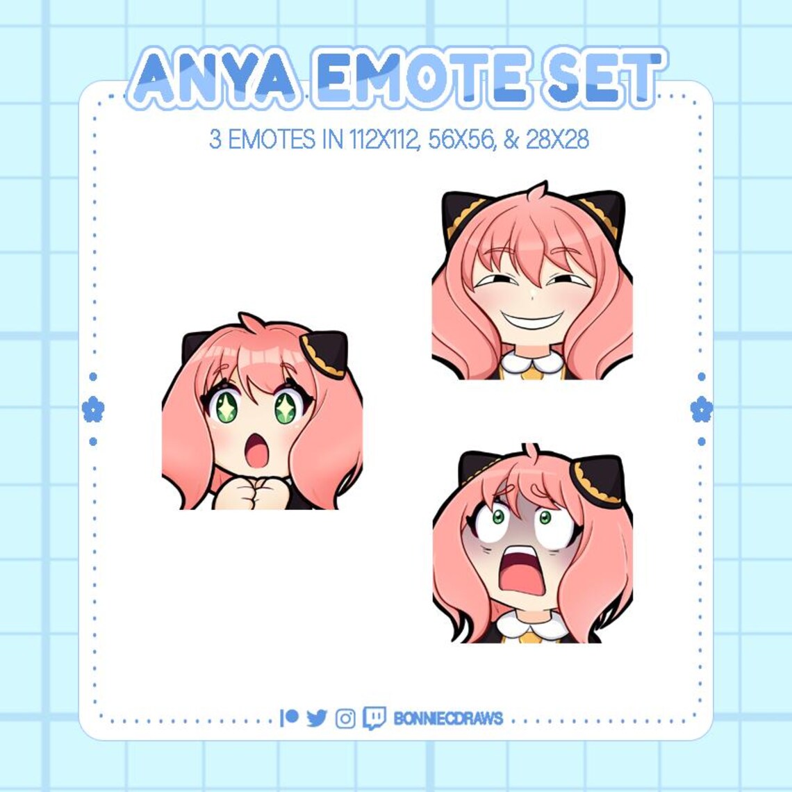 Anya Spy Fam Emote Pack (set of 3) || Twitch Emote Pack || Cute Twitch ...