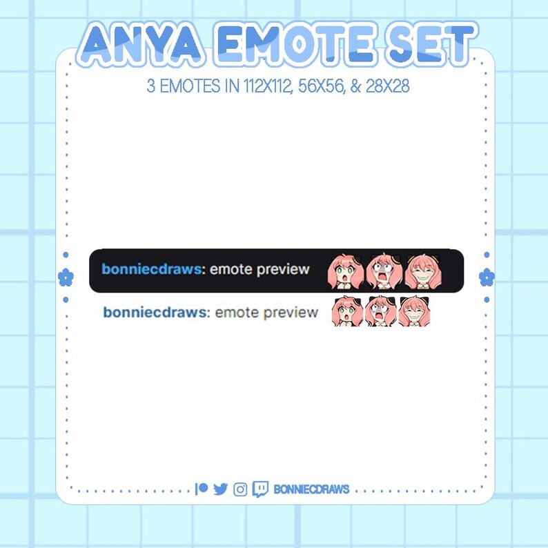 Anya Spy Fam Emote Pack (set of 3) || Twitch Emote Pack || Cute Twitch ...
