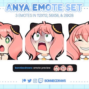 Anya Spy Fam Emote Pack (set of 3) || Twitch Emote Pack || Cute Twitch ...