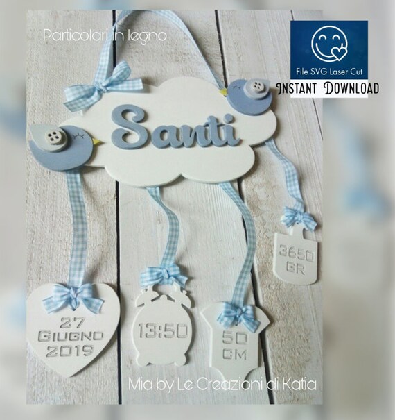 Birds In A Cloud Baby Name Sign Laser Cut Files SVG Set Etsy Birds In A Cloud Baby Name Sign Laser Cut Files SVG Set Etsy