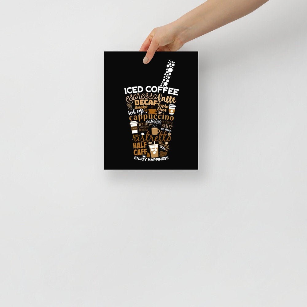 Iced Coffee Print Coffee Bar Poster Coffee Shop Sign Coffee | Etsy