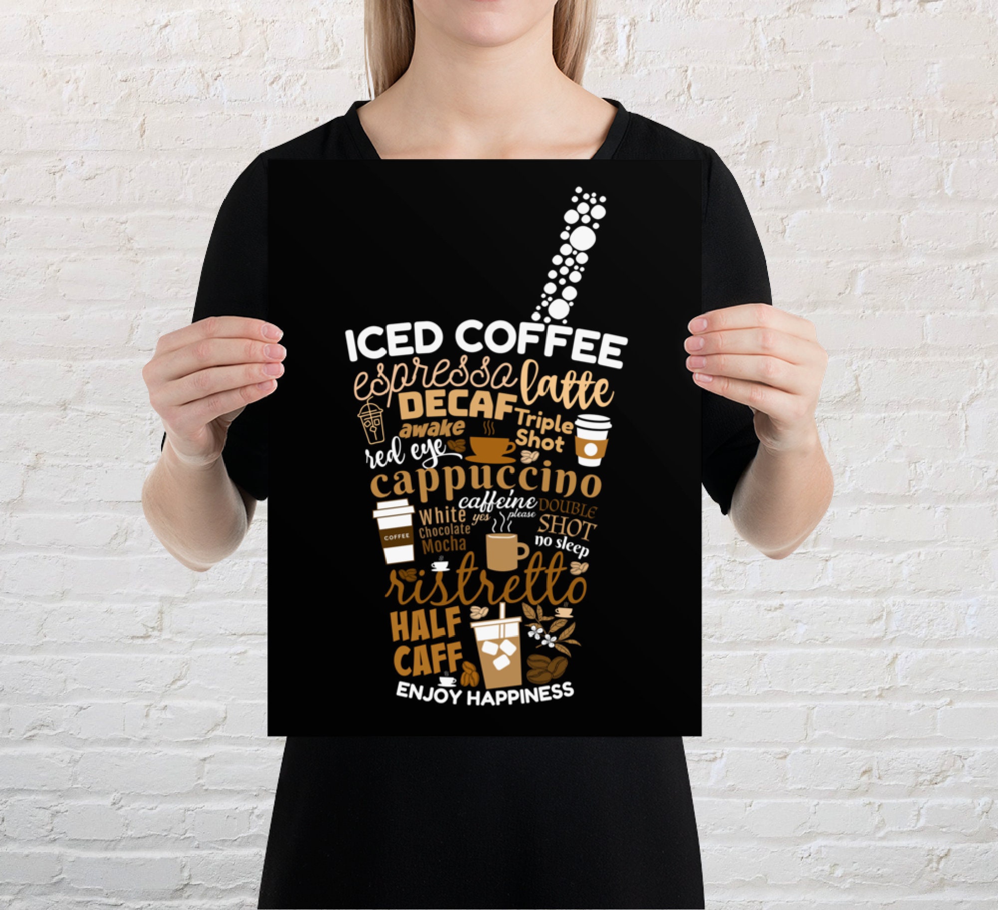 Iced Coffee Print Coffee Bar Poster Coffee Shop Sign Coffee | Etsy