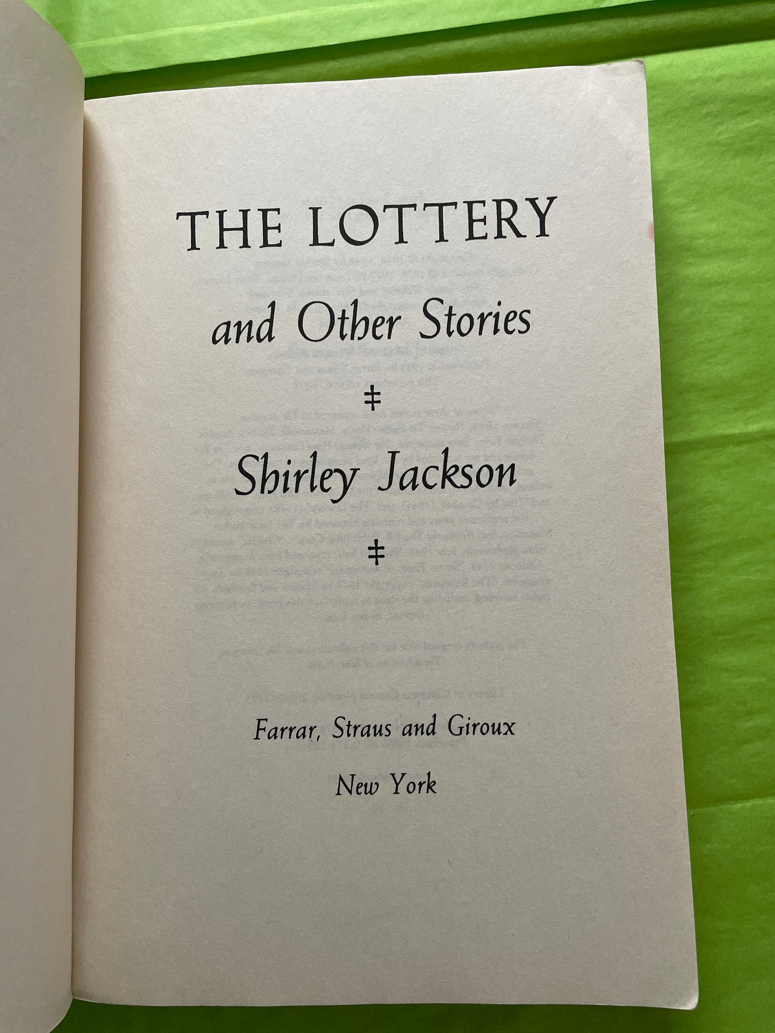 The Lottery And Other Stories By Shirley Jackson Trade Etsy