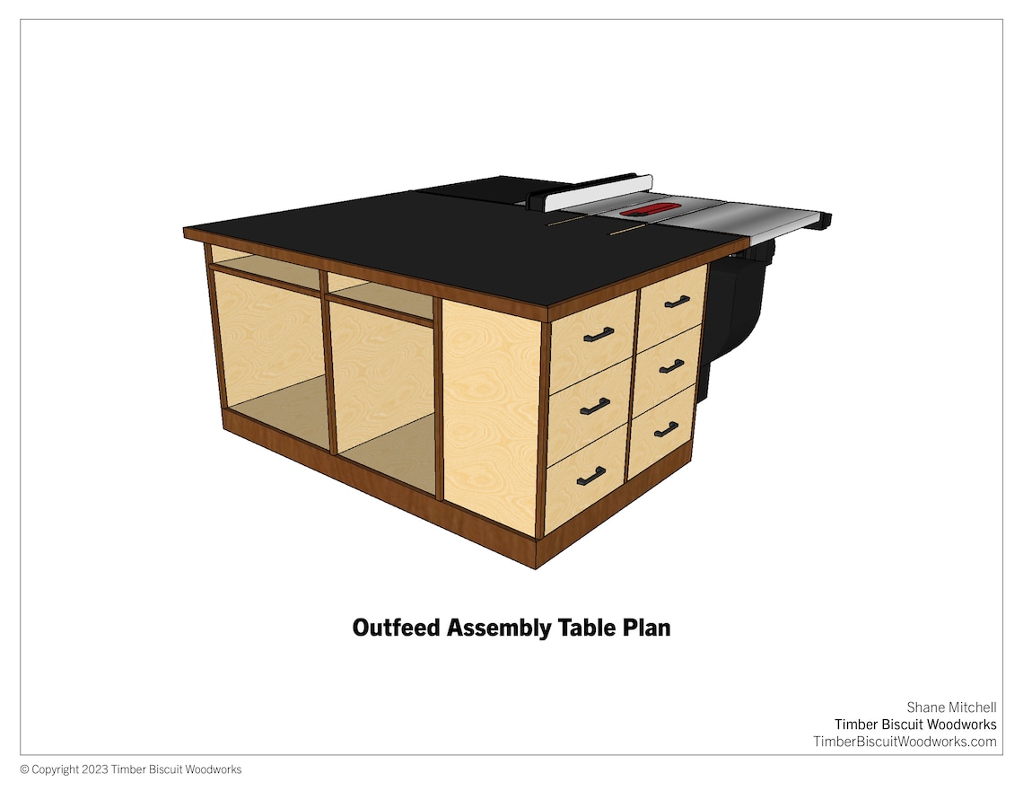Outfeed Assembly Table Plan | Woodworking Project Plans - Etsy