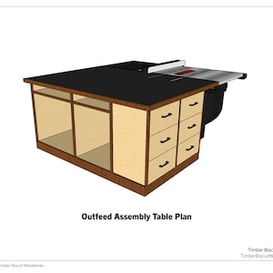 Outfeed Assembly Table Plan | Woodworking Project Plans - Etsy