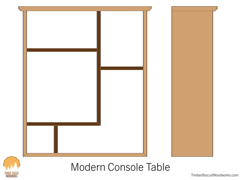 Modern Console Table Plans | Woodworking Project Plans - Etsy