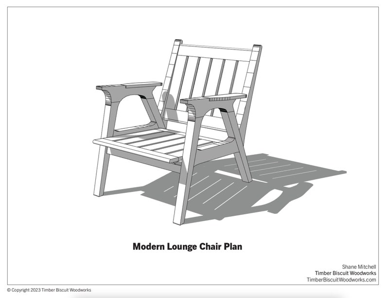 Modern Lounge Chair Plan | Woodworking Project Plans - Etsy