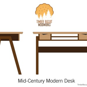 Mid-century Modern Desk Plans | Woodworking Project Plans - Etsy