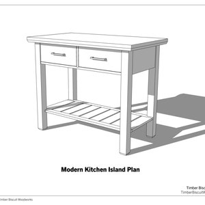 Modern Kitchen Island Plan | Woodworking Project Plans - Etsy