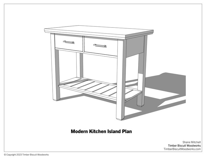 Modern Kitchen Island Plan | Woodworking Project Plans - Etsy