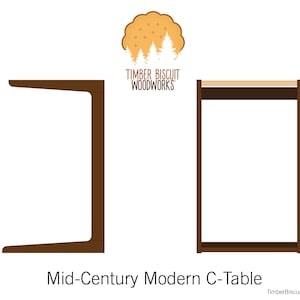 Mid-century Modern C-table Plans | Woodworking Project - Etsy