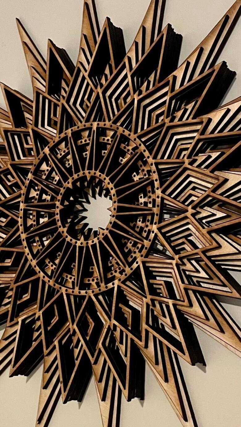 Glowforge Cricut Silhouette Digital Files | Mandala 5-layer, Birch Wood ...