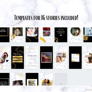 Instagram Template Black and Gold | Instagram Posts & Stories Editable ...
