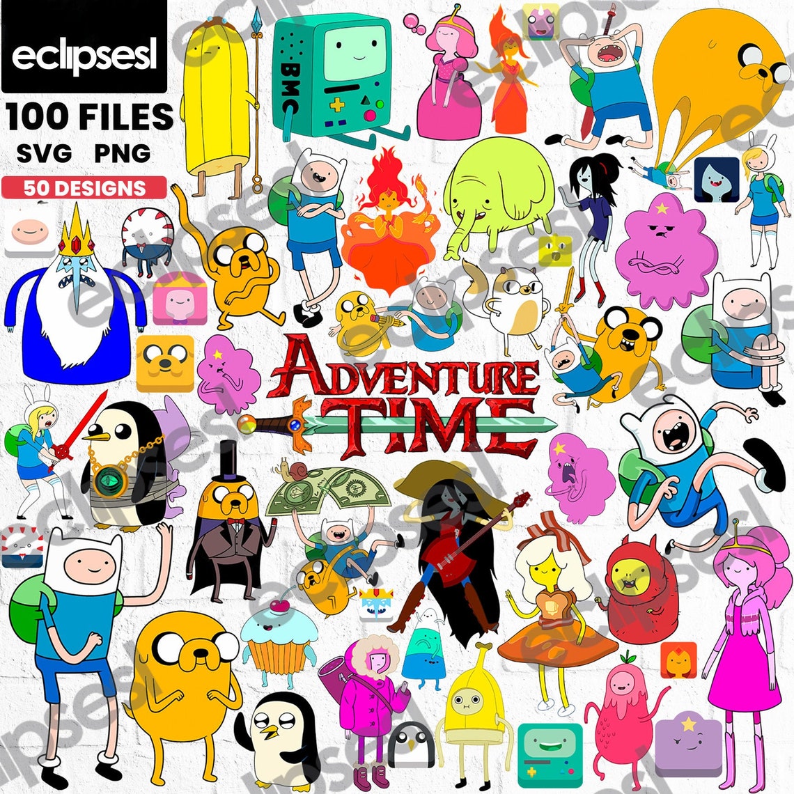 50 Colección Clipart Adventure Time Paquete Svg Png | Etsy