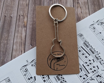 Acoustic Guitar Keychain - Etsy