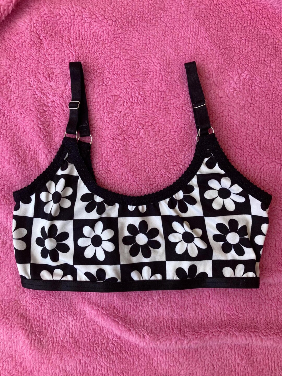 RTS 90s Daisy Checkerboard Demi Bra Xs/s - Etsy