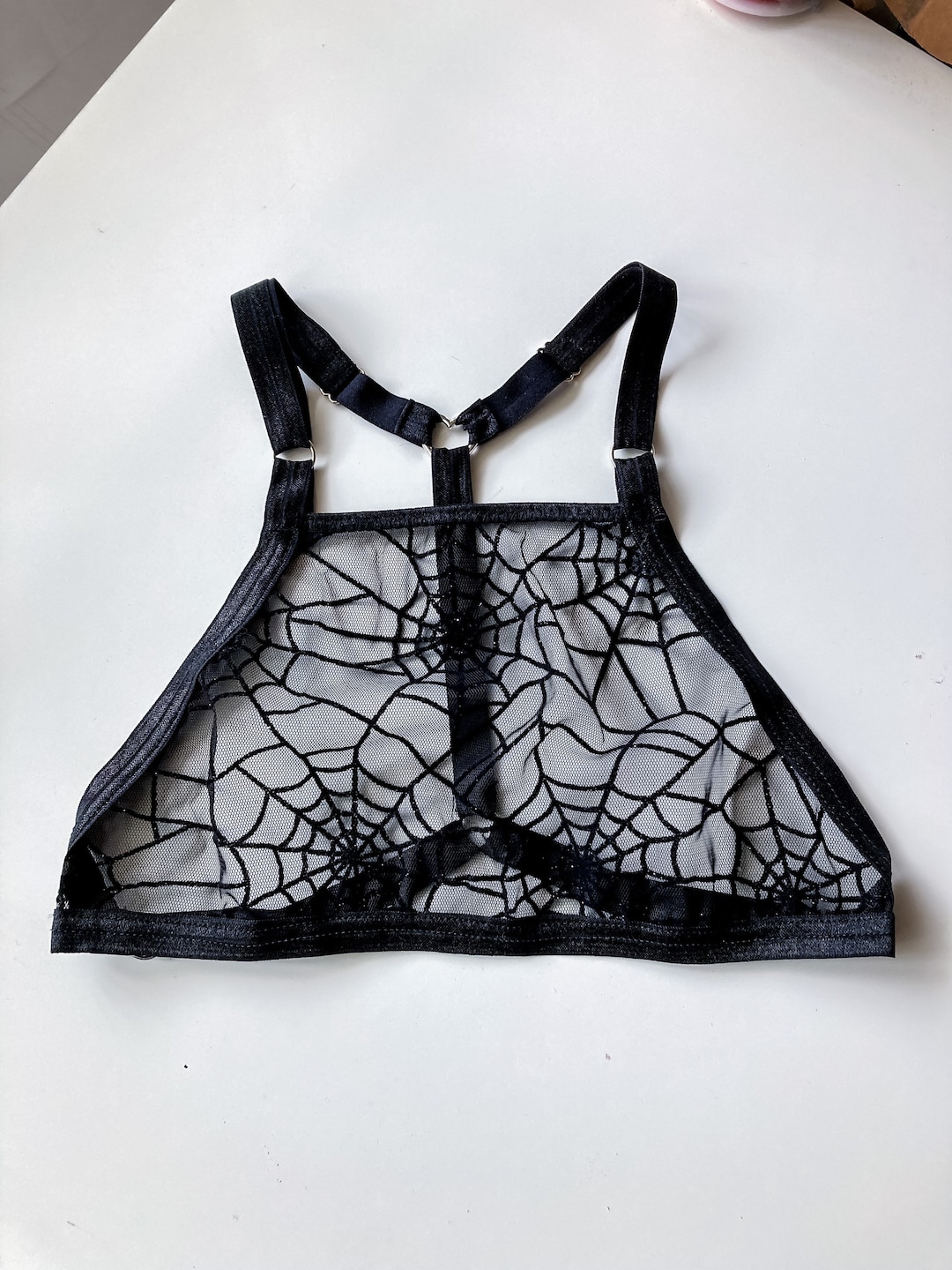 SPOOKY Bralette: Spider Web Mesh - Etsy