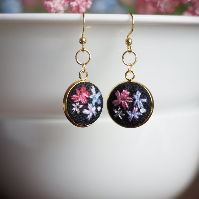 Embroidered Earrings - Etsy