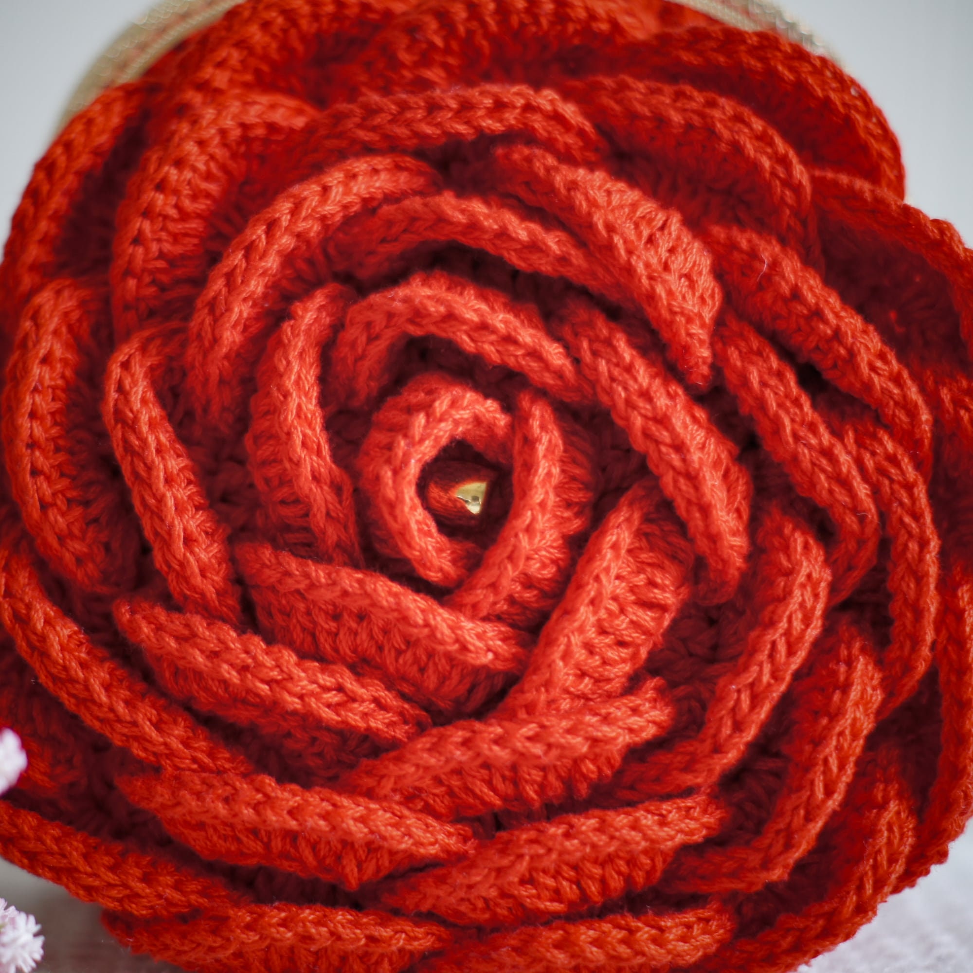 Rose Crochet Handbag in Red Color, Cute Evening Purse With Lining and ...