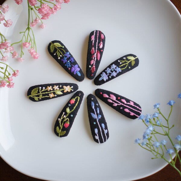 Embroidery Hair Clip - Etsy