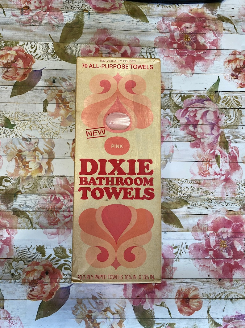1960s Dixie Paper Towels: Vintage Pink Bathroom Decor, NOS - Etsy
