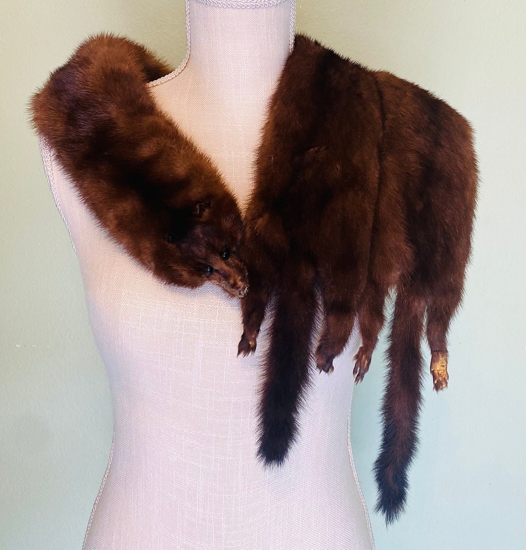 Vintage Mink Stole, 1930s-40s Mink Stole, Fur Wrap, Boa, Fur Capelet ...