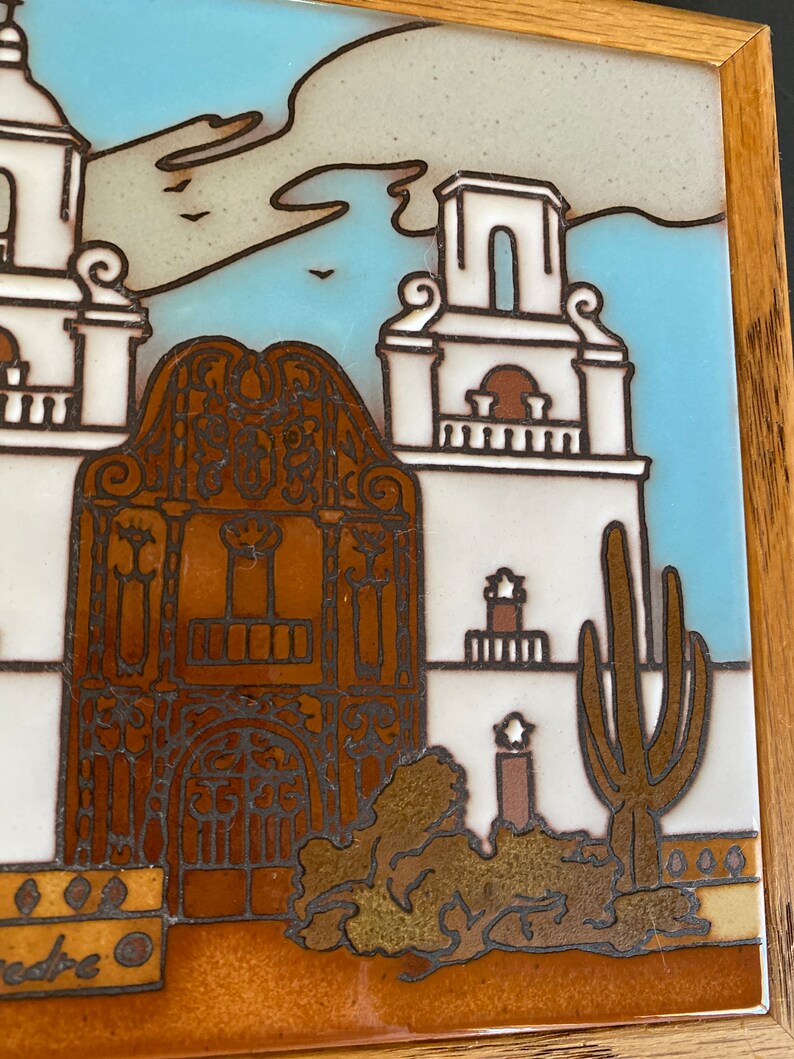 Cleo Teissedre Hand Painted Tile Southwestern Wall Art - Etsy