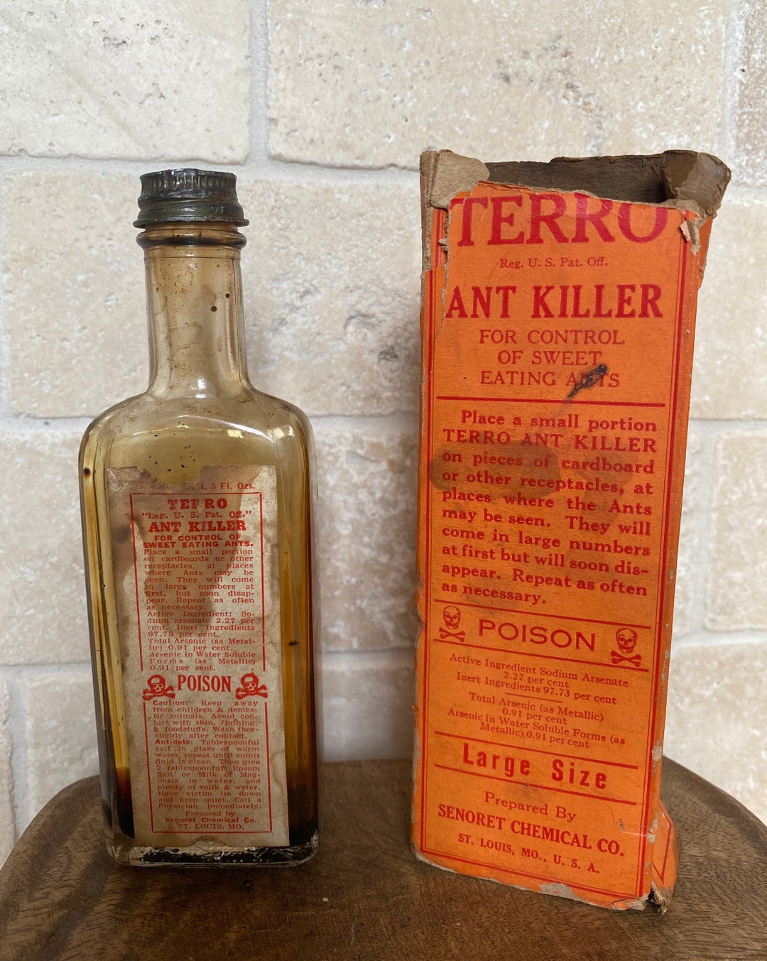 Antique 1915/terro Ant Killer, Antique Poison Glass Bottle/box, No ...