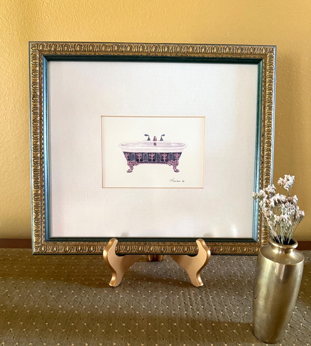 Consuelo Gamboa Bathtub Print: Victorian Bathroom Wall Art, Green ...