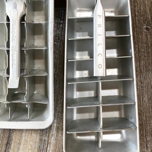 Two/ Vintage Aluminum Ice Cube Trays, Retro Kitchen, Midcentury Modern ...