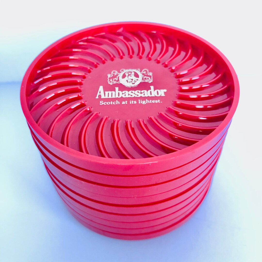 Vintage Ambassador Scotch Whiskey Coasters: Retro Barware, Set of 9 - Etsy