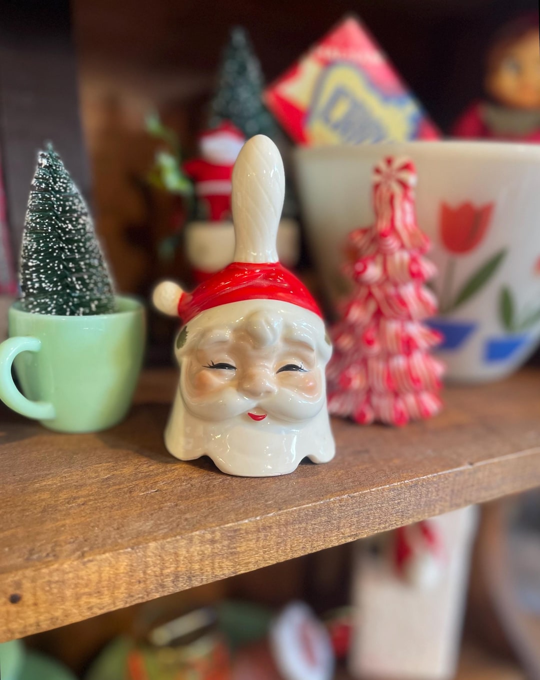 Vintage 70s Lego Santa Claus Ceramic Bell -no Ringer- Santa Vignette ...