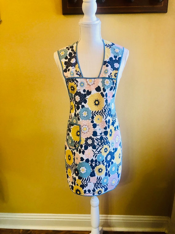 1970s Vintage Retro Floral Apron Vintage Aprons Kitchen - Etsy