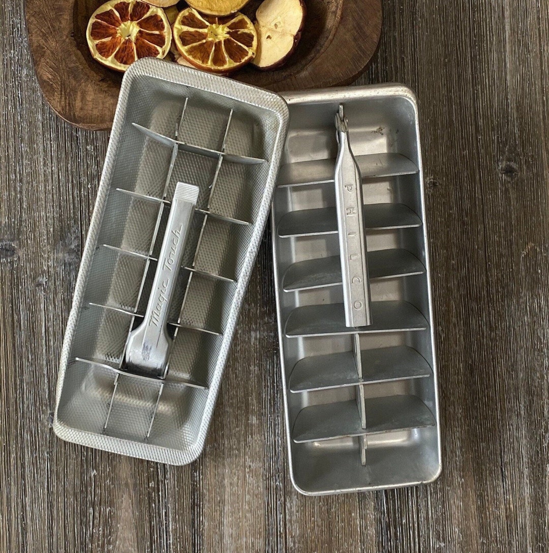 Two/ Vintage Aluminum Ice Cube Trays, Retro Kitchen, Midcentury Modern ...