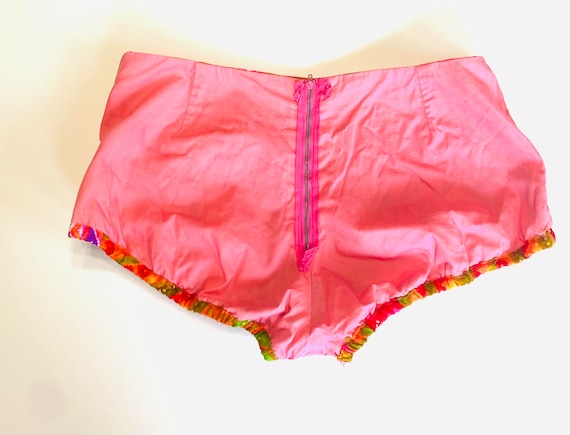 60s-70s Low Rise Hip Hugger Bathing Suit Bottom, Neon… - Gem