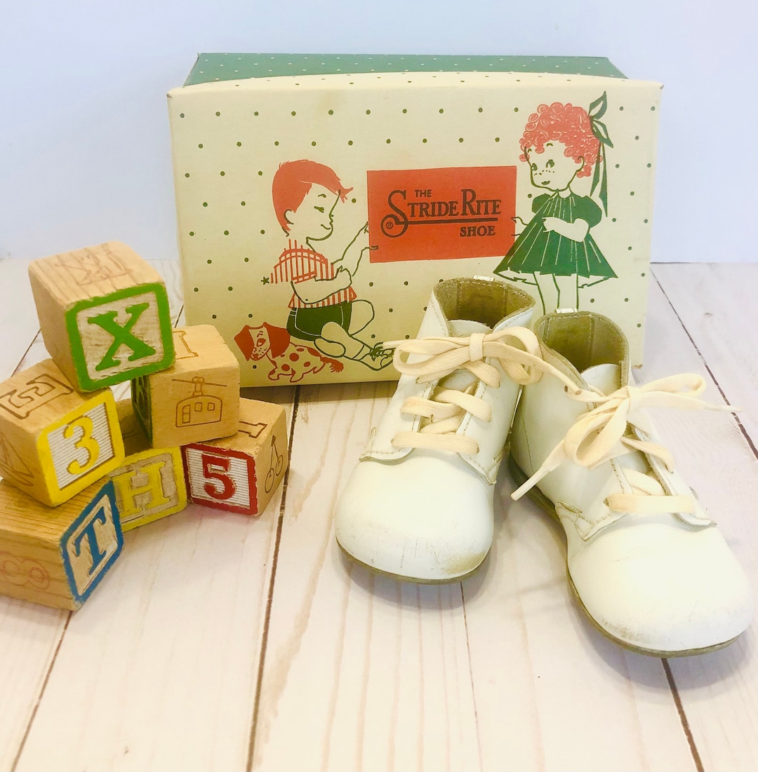 Vintage 1940’s the Stride Rite Baby Shoes, Vintage Baby Bootees ...