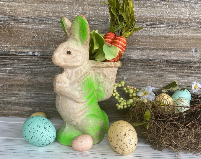 Authentic/ 1930s-40s Paper Mache, Papier Mache Rabbit, Egg Cartón Bunny ...