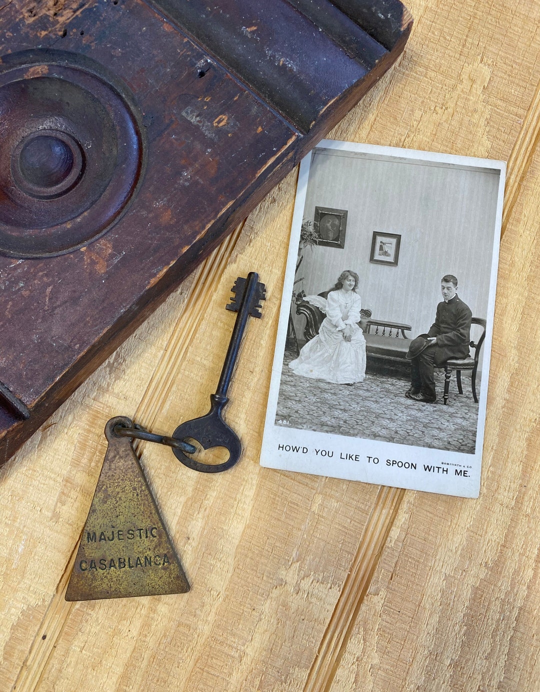 Antique French Paris Hotel Key, Antique Majestic Casablanca Hotel ...