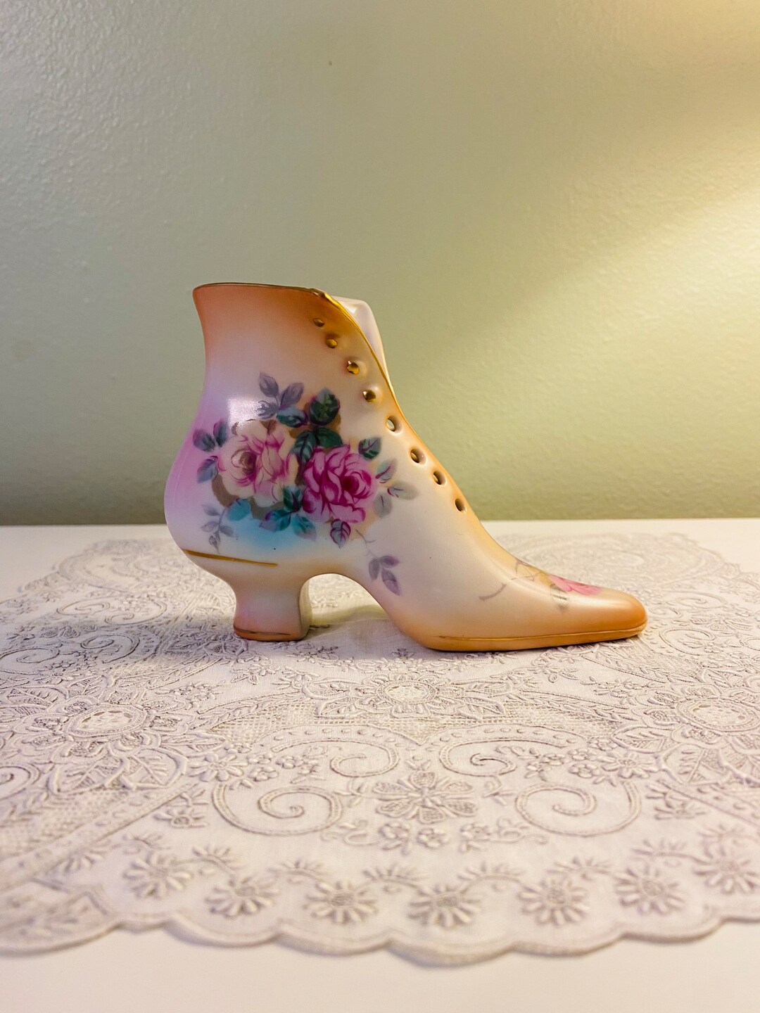 Vintage Hand Painted RS Prussia Porcelain Victorian Boot, Victorian ...
