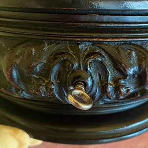 Rare/1800s French Antique "bois Durci" Victorian Jewelry Box, 7", Silk ...