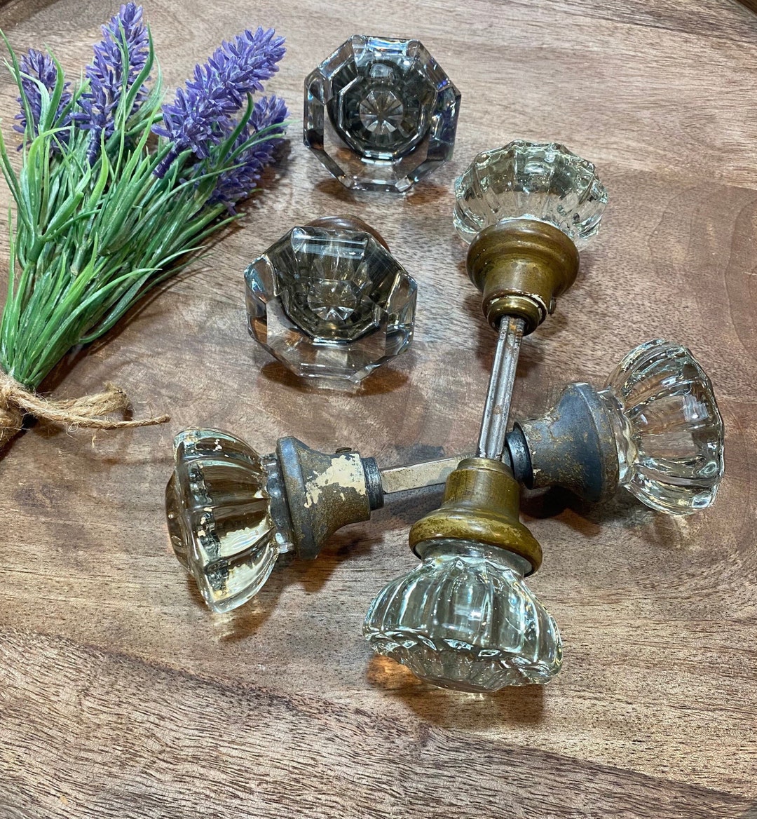 Lot Six, Antique Glass Doorknobs, Old Glass Doorknobs, Home Restorations, Victorian Doorknobs ...