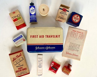 Vintage Johnson & Johnson First Aid Autokit With Contents / - Etsy
