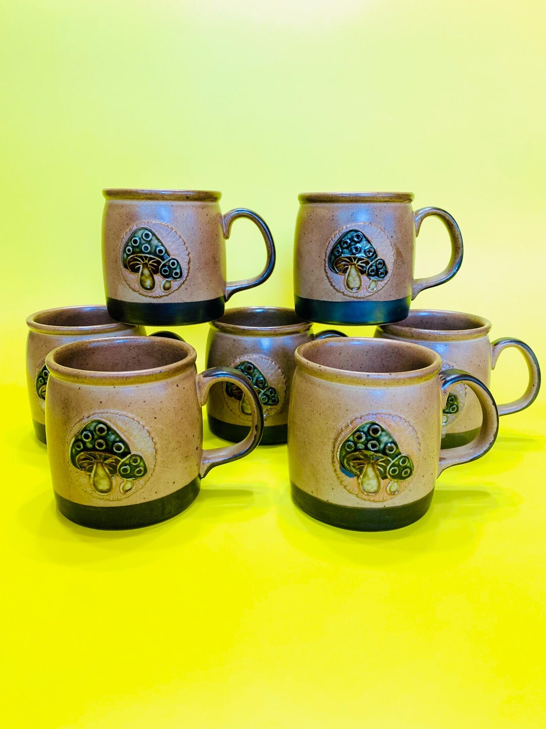 Seven/ Otagiri Mushroom Coffee Mugs, Groovy Coffee Mug, Retro Kitchen ...