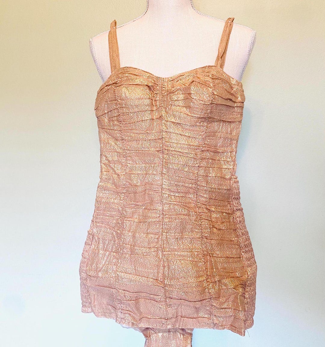 Rare/1950s Sea B's Gold Inflatable Bra Swimsuit, 12-34/XS, Vintage ...